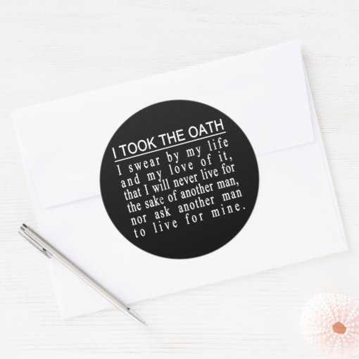 John Galt Oath stickers | Zazzle