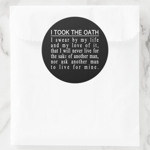 John Galt Oath stickers | Zazzle