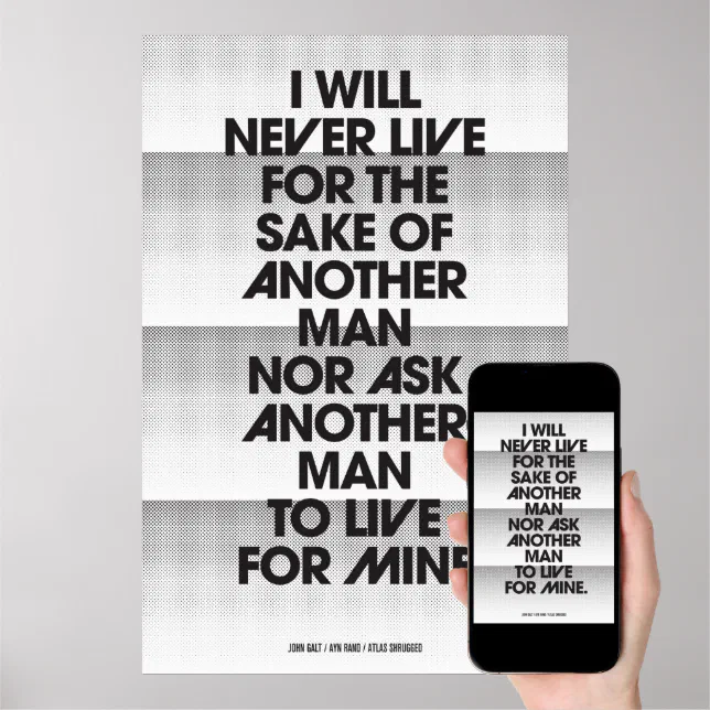 John Galt's Pledge Dot Pattern Poster | Zazzle