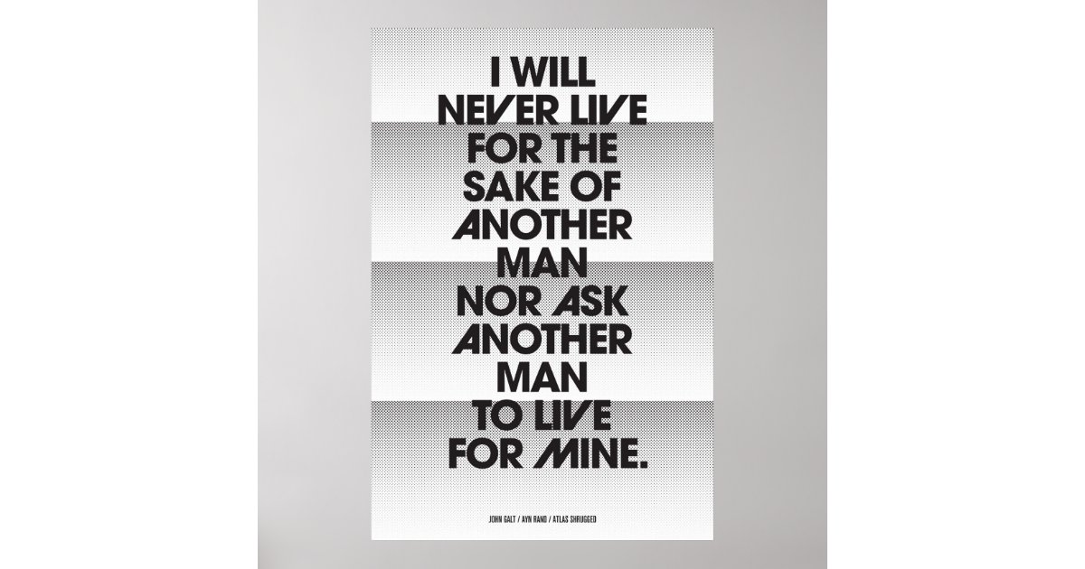 John Galt's Pledge Dot Pattern Poster | Zazzle