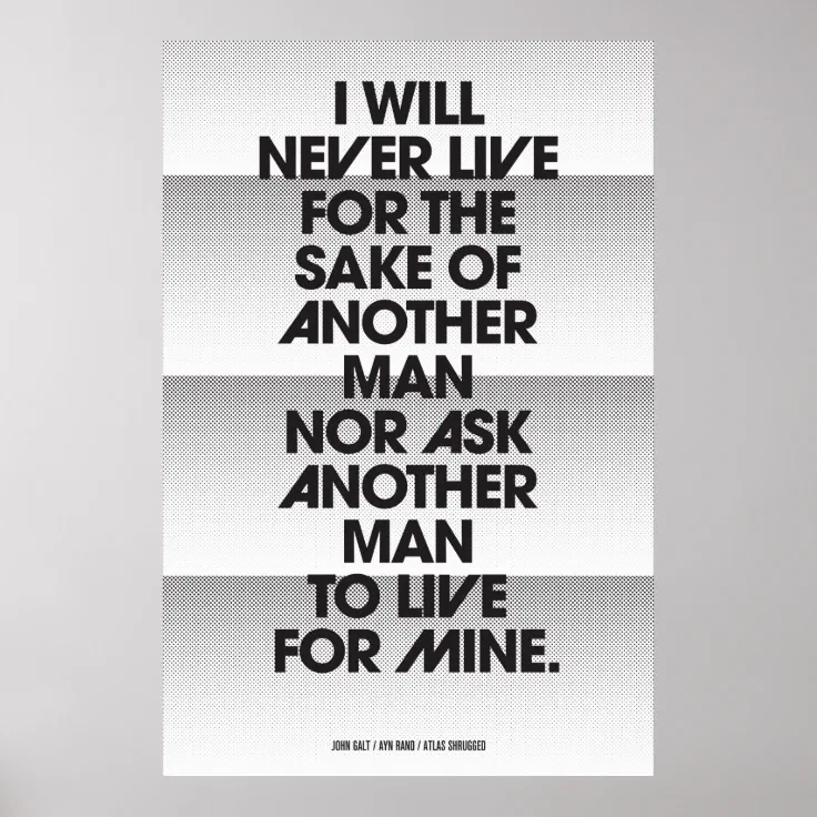 John Galt's Pledge Dot Pattern Poster | Zazzle
