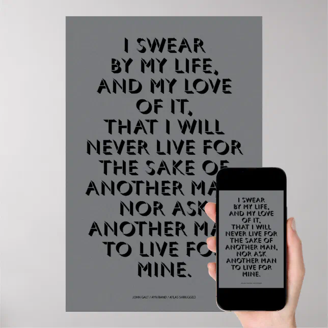 John Galt's Pledge Poster | Zazzle