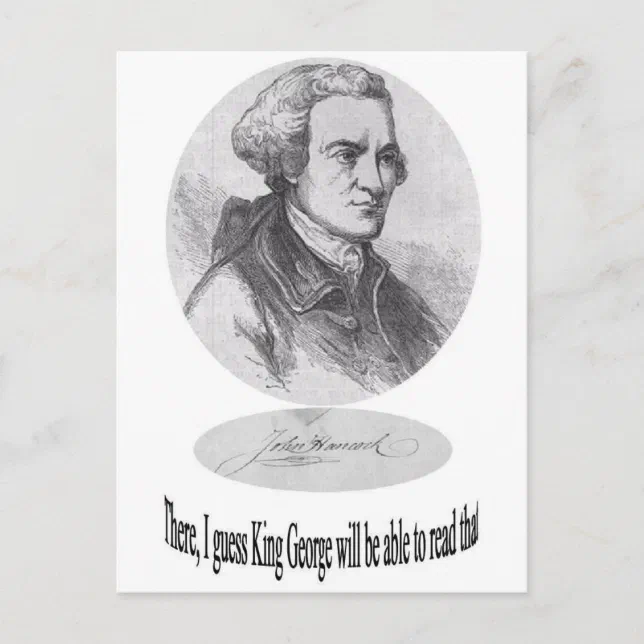 John Hancock, Signature and Quote Postcard | Zazzle