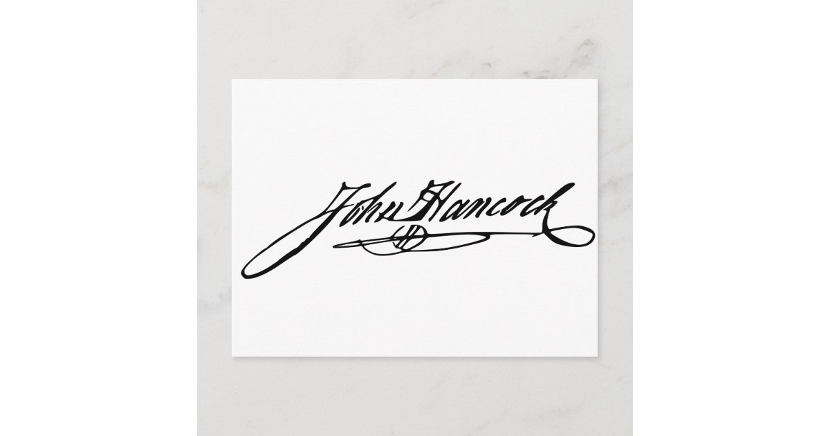 John Hancock Signature Postcard | Zazzle