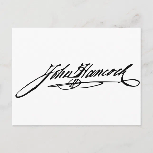John Hancock Signature Postcard | Zazzle