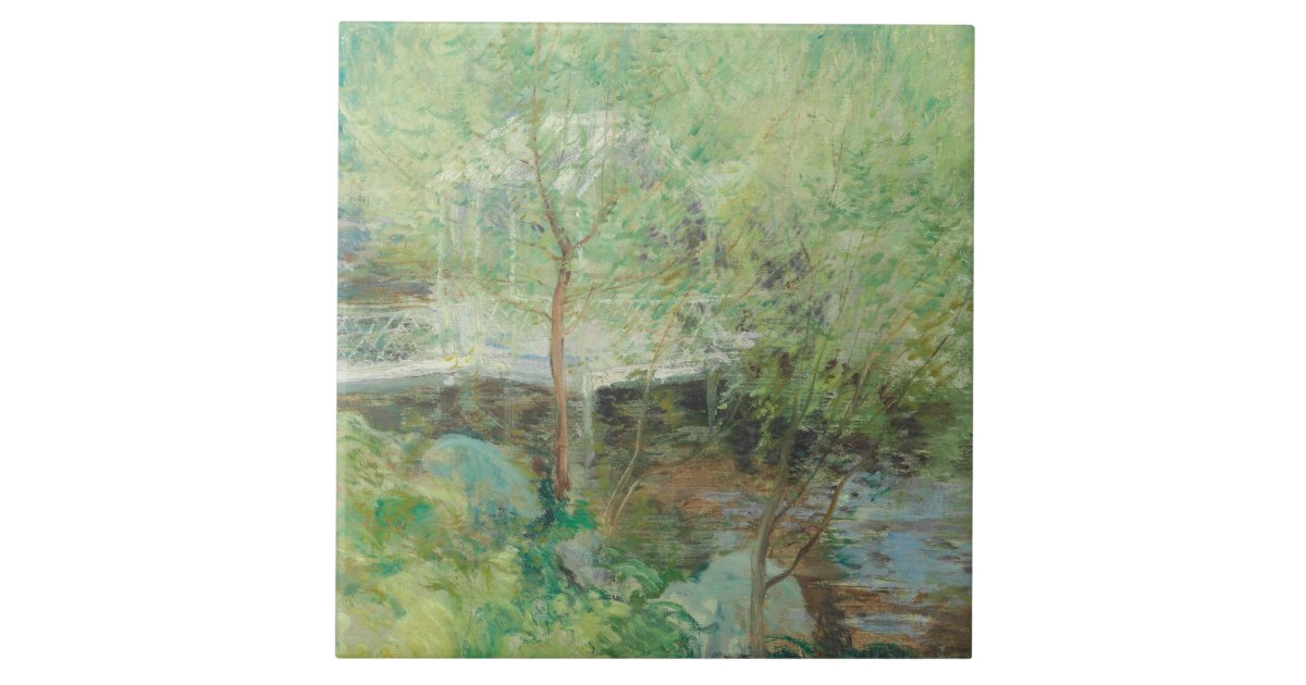 John Henry Twachtman - The White Bridge Ceramic Tile | Zazzle