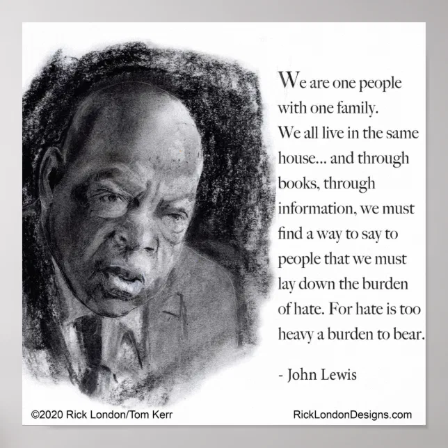 John Lewis & Quote Beautiful Portrait Poster | Zazzle