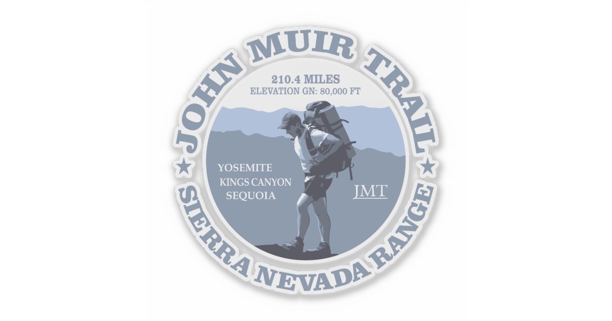 John Muir Trail (BG) Sticker | Zazzle