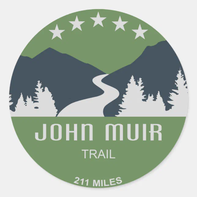 John Muir Trail Classic Round Sticker | Zazzle