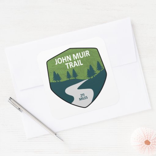 John Muir Trail Square Sticker | Zazzle