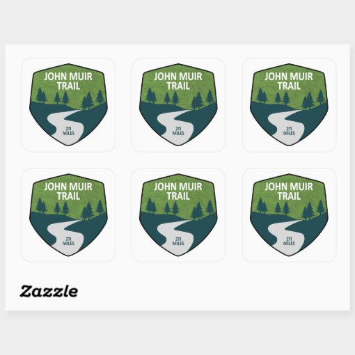 John Muir Trail Square Sticker | Zazzle