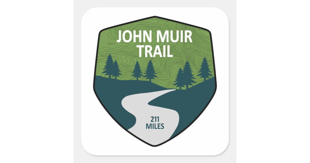 John Muir Trail Square Sticker | Zazzle