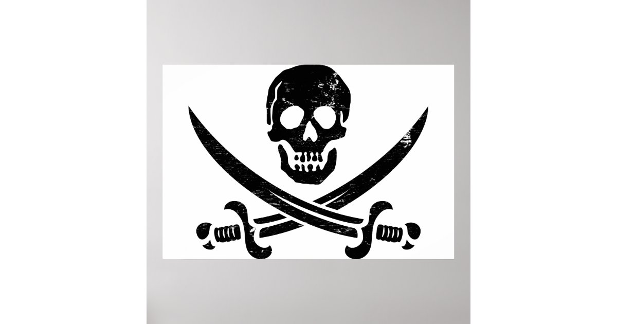 John Rackham (Calico Jack) Pirate Flag Jolly Roger Poster | Zazzle