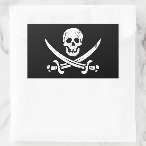 John Rackham (Calico Jack) Pirate Flag Jolly Roger Rectangular Sticker | Zazzle