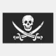 John Rackham (Calico Jack) Pirate Flag Jolly Roger Rectangular Sticker ...