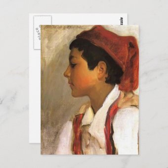 John Sargent- Head of a Neapolitan Boy in Profile Postcard | Zazzle