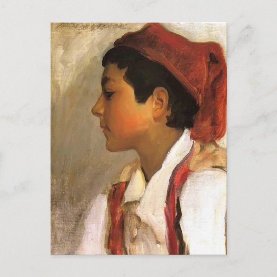 John Sargent- Head of a Neapolitan Boy in Profile Postcard | Zazzle.com