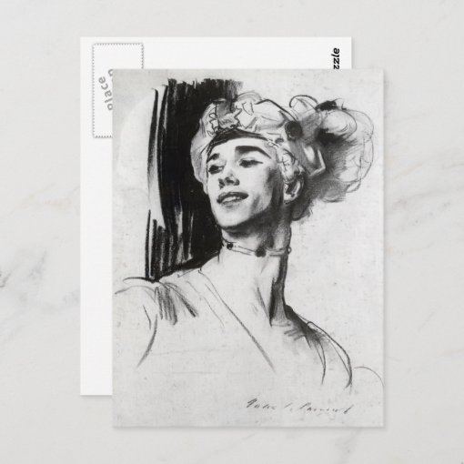 John Sargent: Vaslav Nijinsky in Le Pavillon Postcard | Zazzle