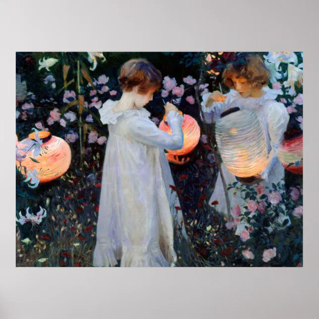 John Singer Sargent's Carnation, Lily, Lily, Rose Poster | Zazzle