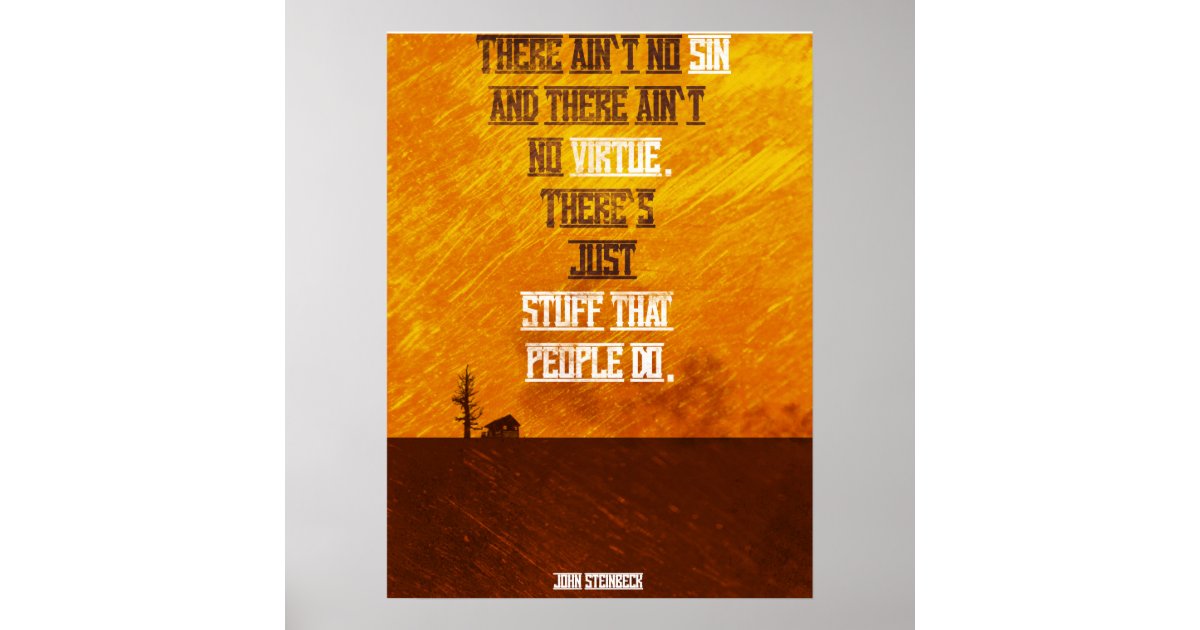 John Steinbeck Quote Minimalist Poster | Zazzle