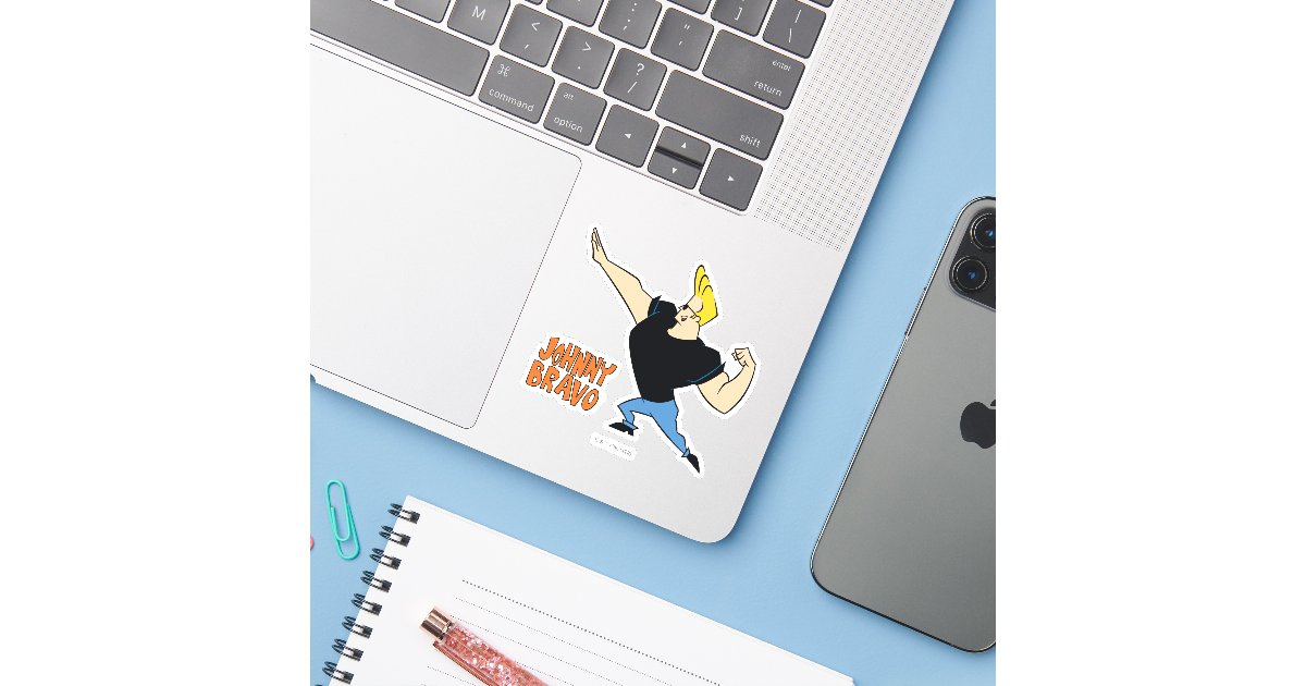 Johnny Bravo Flexing Sticker | Zazzle