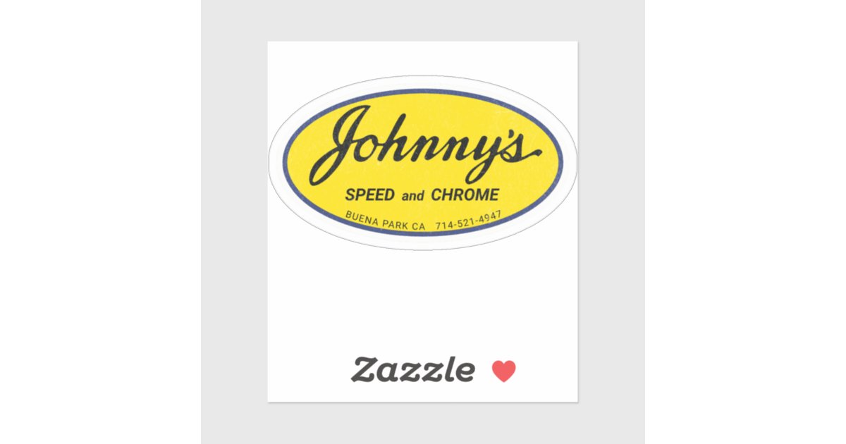Johnny's Speed and Chrome Sticker | Zazzle