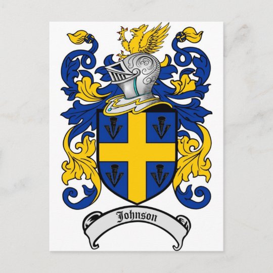 Johnson Family Crest - Coat of Arms Postcard | Zazzle.com