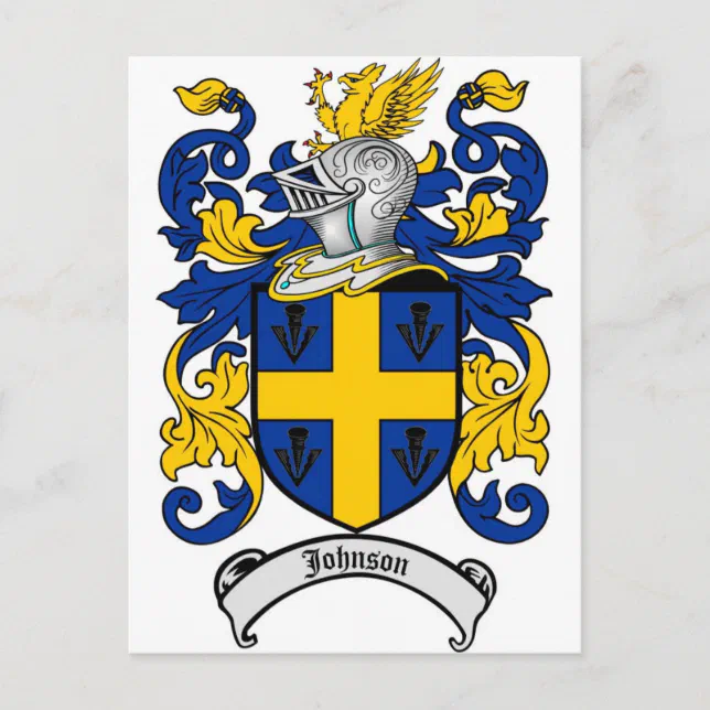 Johnson Family Crest - Coat of Arms Postcard | Zazzle