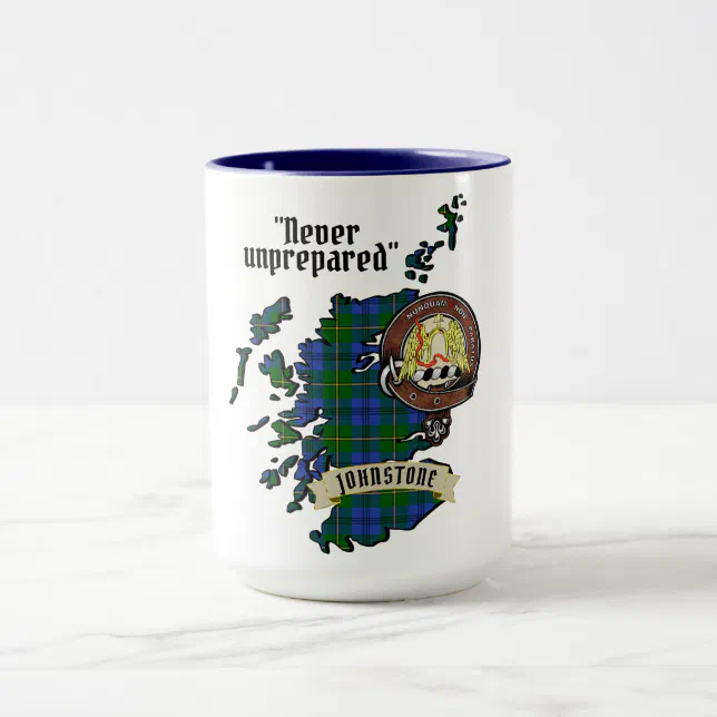 Johnstone Clan Badge & Tartan Map of Scotland Mug | Zazzle
