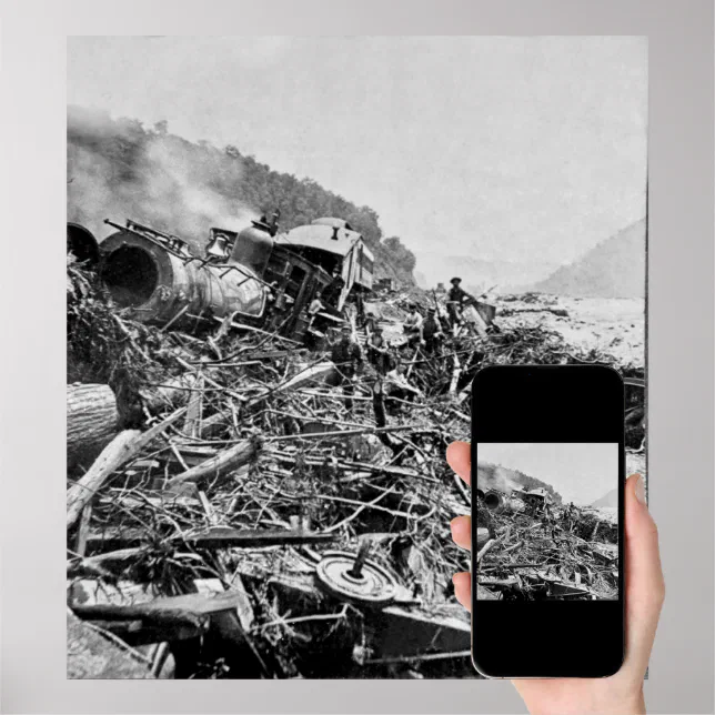 Johnstown Flood Train Wreck Poster | Zazzle