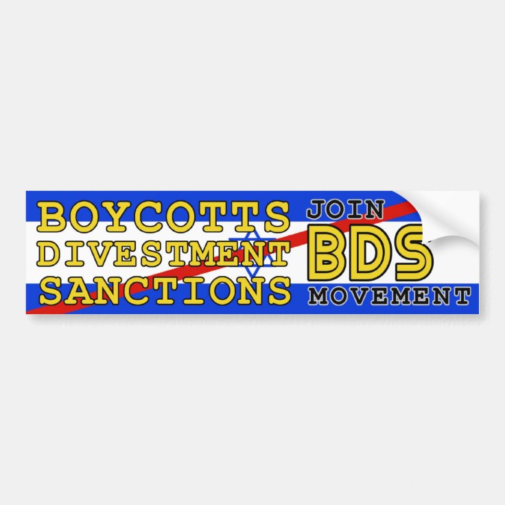 Join BDS movement boycott Israel Bumper Sticker | Zazzle