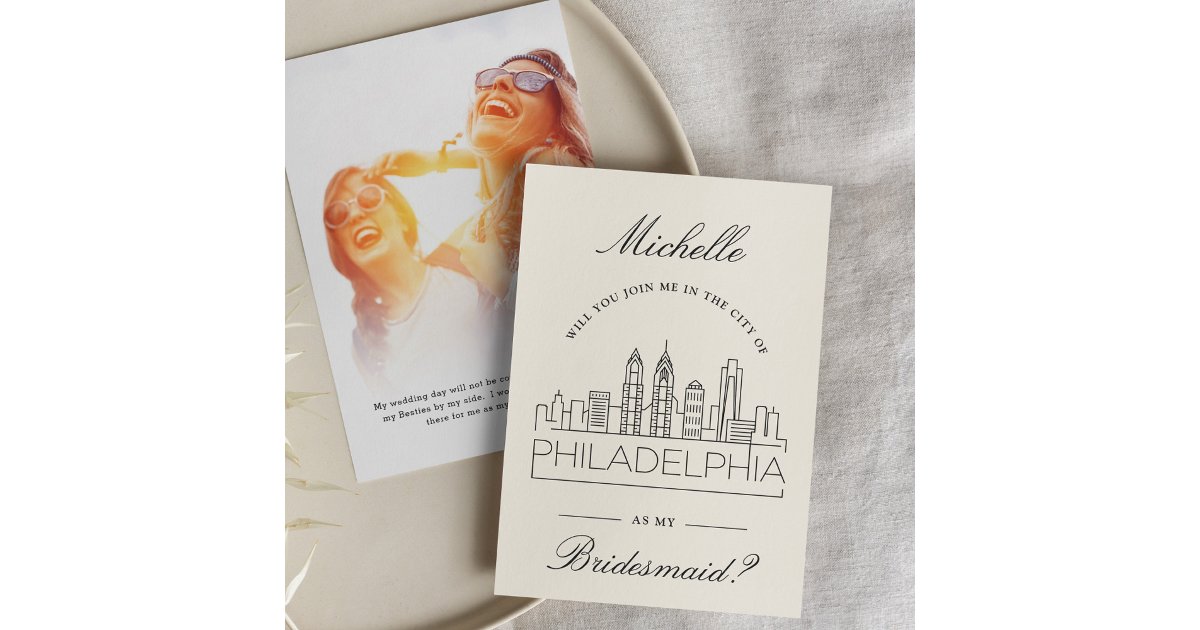 Join Me in Philadelphia | Bridal Party Request Invitation | Zazzle