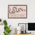 Join or Die Benjamin Franklin Political Cartoon Poster | Zazzle