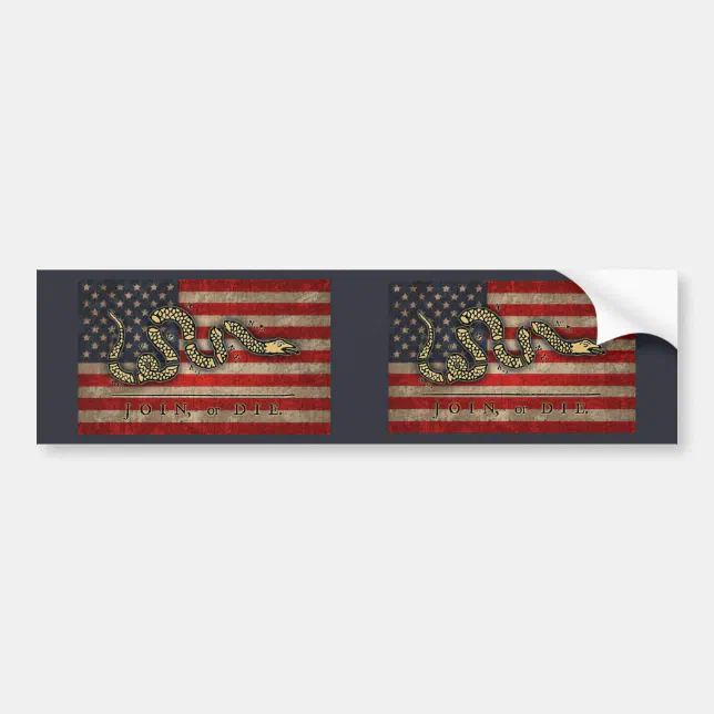 Join, Or Die -Flag Bumper Sticker | Zazzle