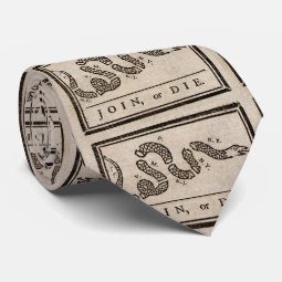Join or Die Political Cartoon by Benjamin Franklin Tie | Zazzle
