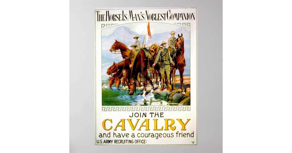 Join the Cavalry 1920 Poster | Zazzle