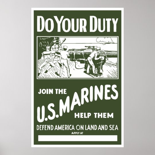 Join The US Marines -- WW2 Poster | Zazzle.com