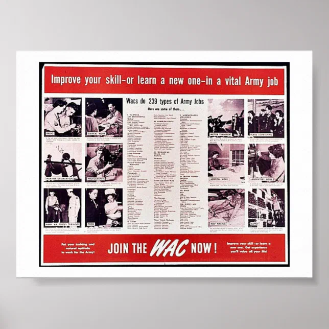 Join The Wac Now! Poster | Zazzle