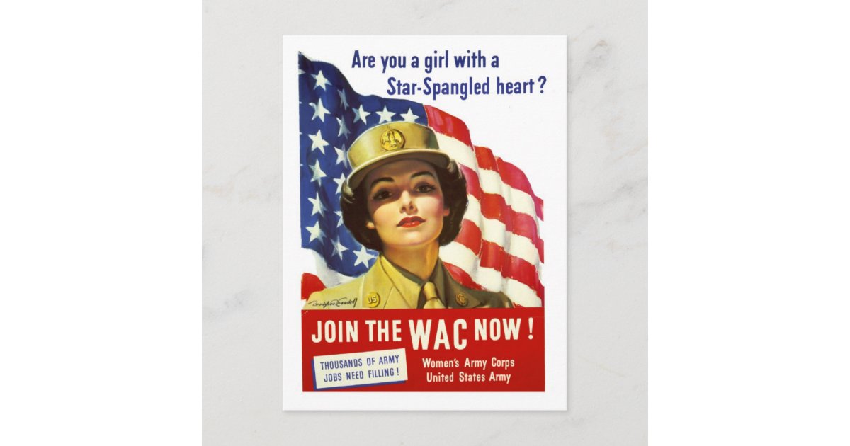 Join the WAC now! War Poster Postcard | Zazzle