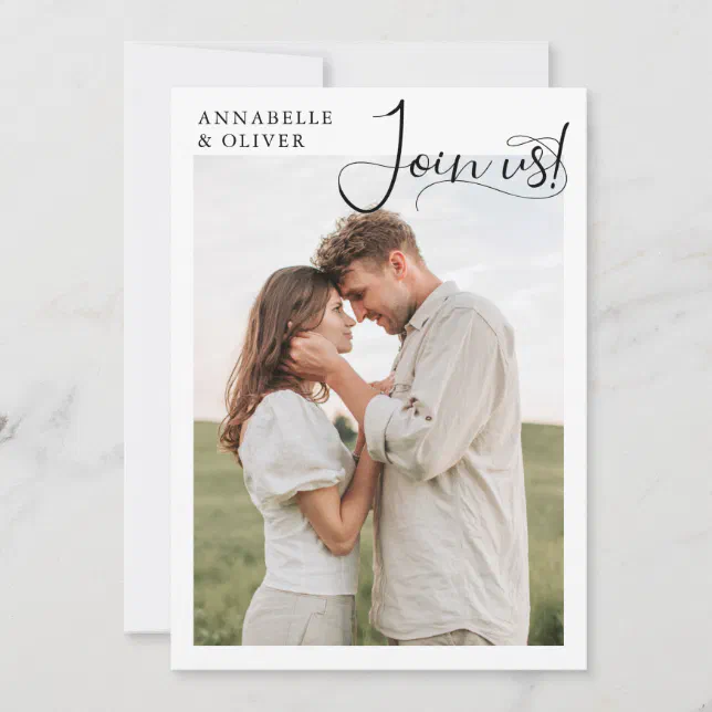 Join Us | Elegant Photo Wedding Invitation | Zazzle