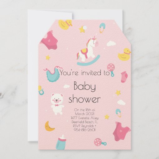 JOIN US FOR A BABY SHOWER girl Invitation | Zazzle