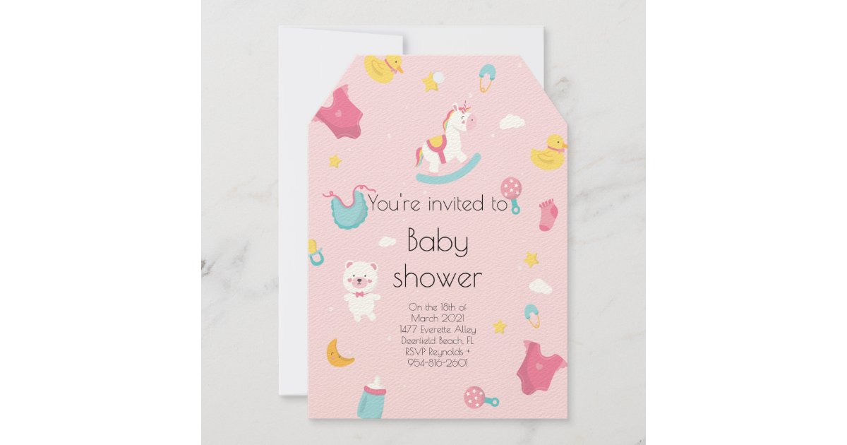 JOIN US FOR A BABY SHOWER girl Invitation | Zazzle