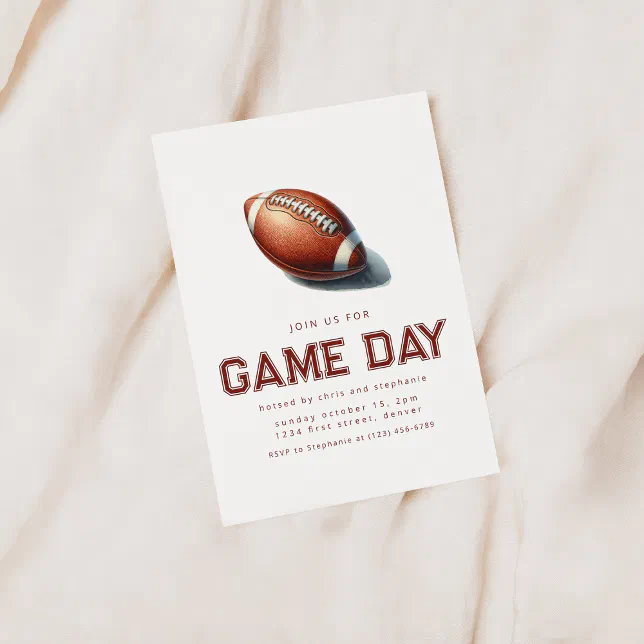 Join Us For Game Day Football Party Invitation | Zazzle
