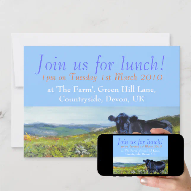 Join us for lunch! Personalisable Invitation | Zazzle