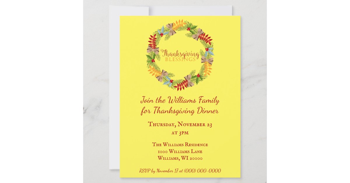 Join us for Thanksgiving Dinner Invitation | Zazzle