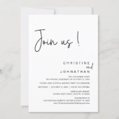 Join Us, Wedding Elopement Dinner, Party, Dancing Invitation | Zazzle