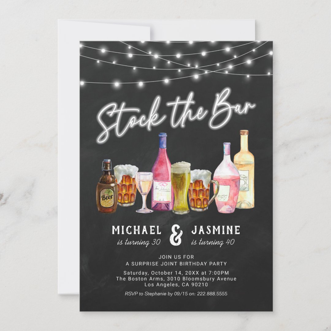 Joint Adult Birthday Party Invitation | Zazzle