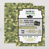 Joint Army Military Birthday Two Shared Tank Camo Invitation | Zazzle