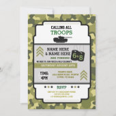 Joint Army Military Birthday Two Shared Tank Camo Invitation | Zazzle