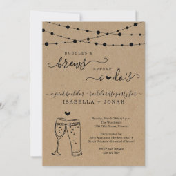 Joint Bachelor & Bachelorette Party Bubbles & Brew Invitation | Zazzle